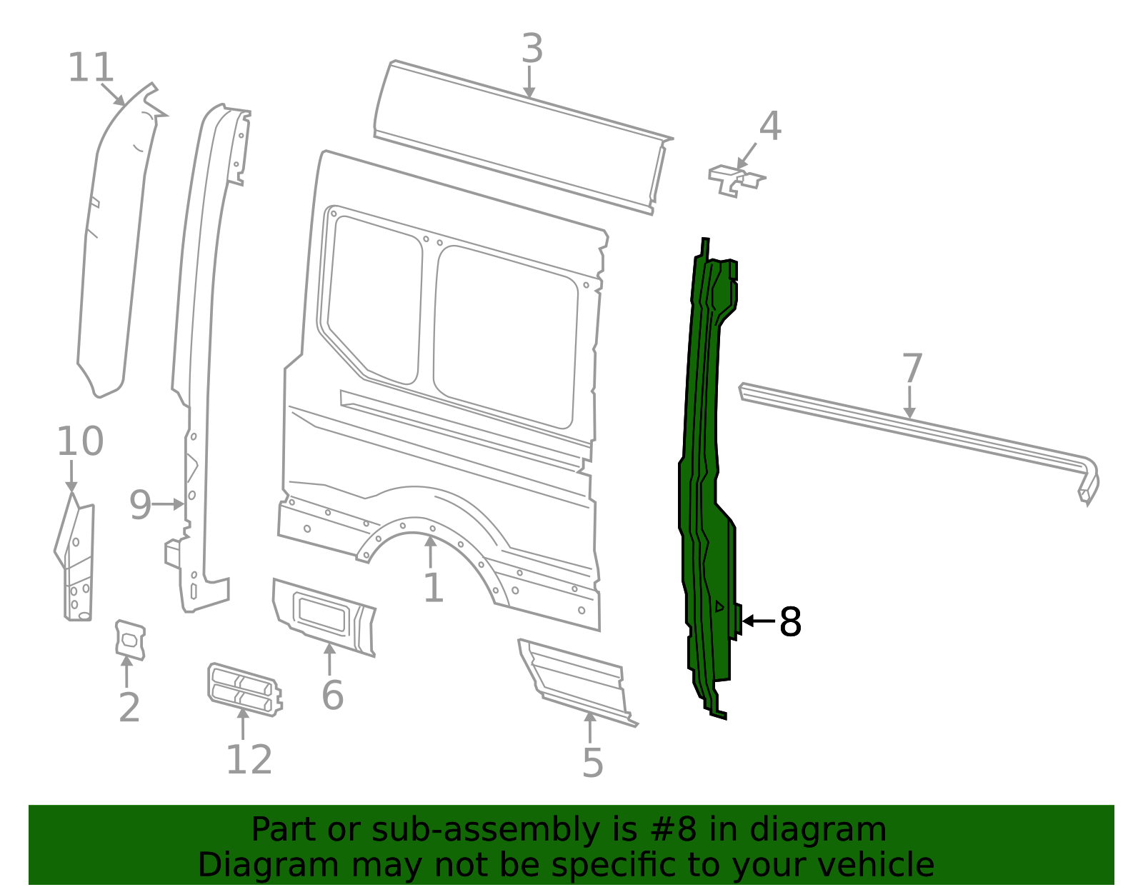 2015-2025 Ford Panel Assembly B Pillar Inner EK4Z-6124382-D ...