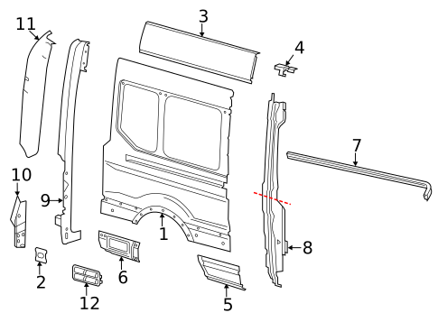 Side Panel & Components for 2023 Ford Transit-250 | Direct Factory Parts