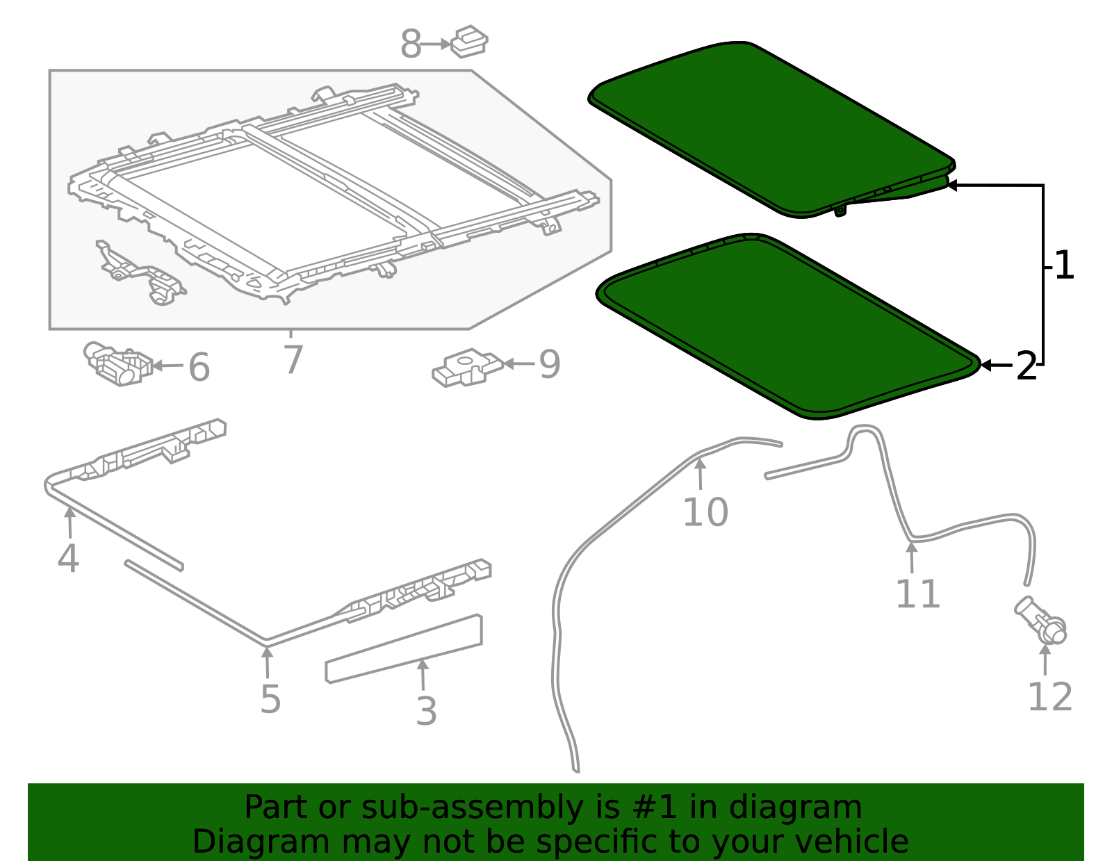 63201-60170 - Sunroof Glass 2024-2025 Toyota Land Cruiser | Longo ...