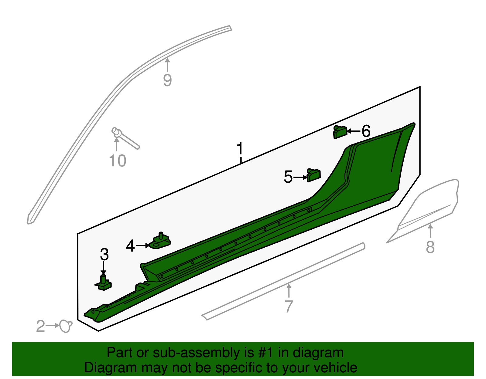 23399023 - Primed Driver Side Rocker Panel Molding 2016-2024 Chevrolet ...
