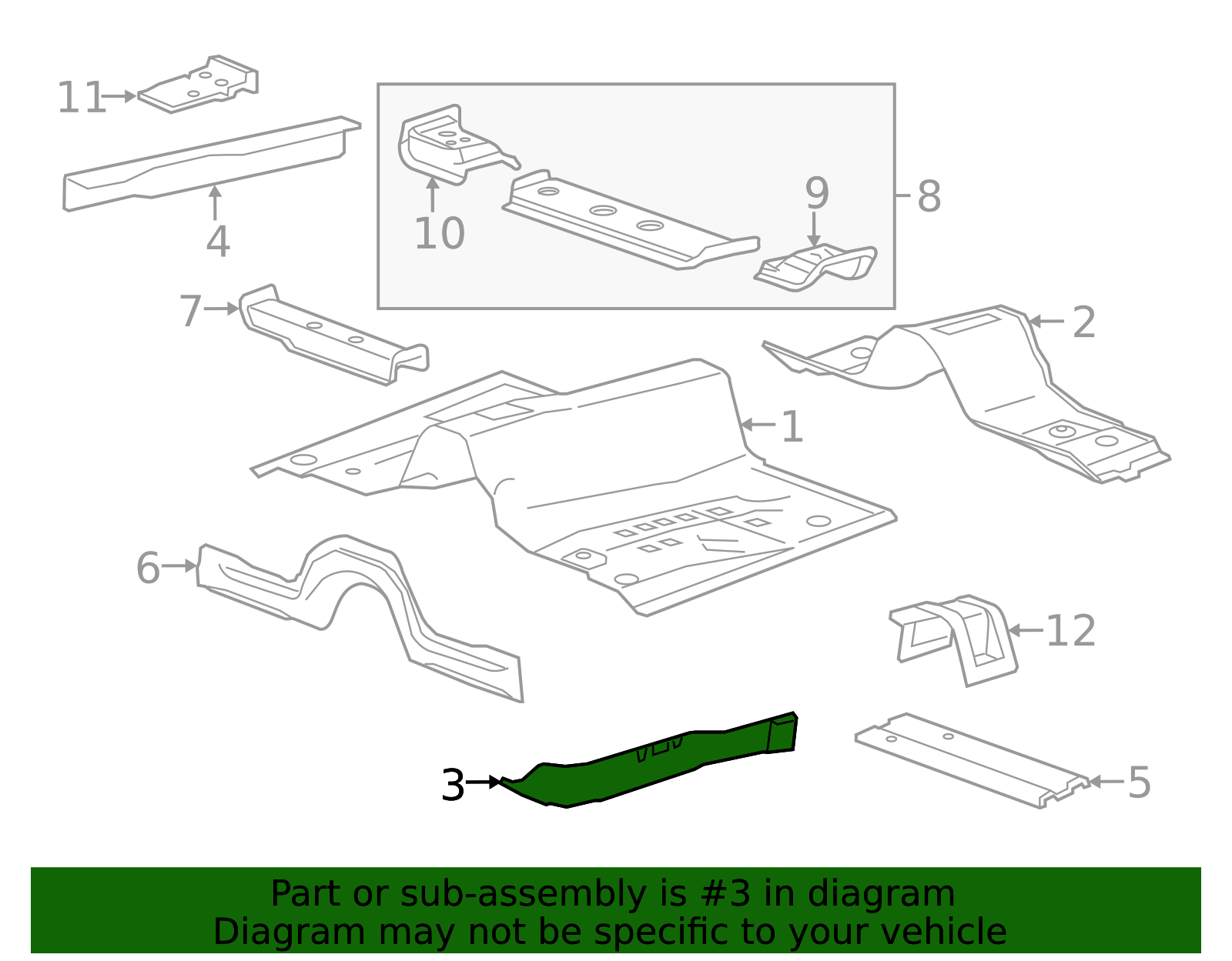 22781208 - 2010-2015 Chevrolet Camaro - Driver Side Underbody Front ...