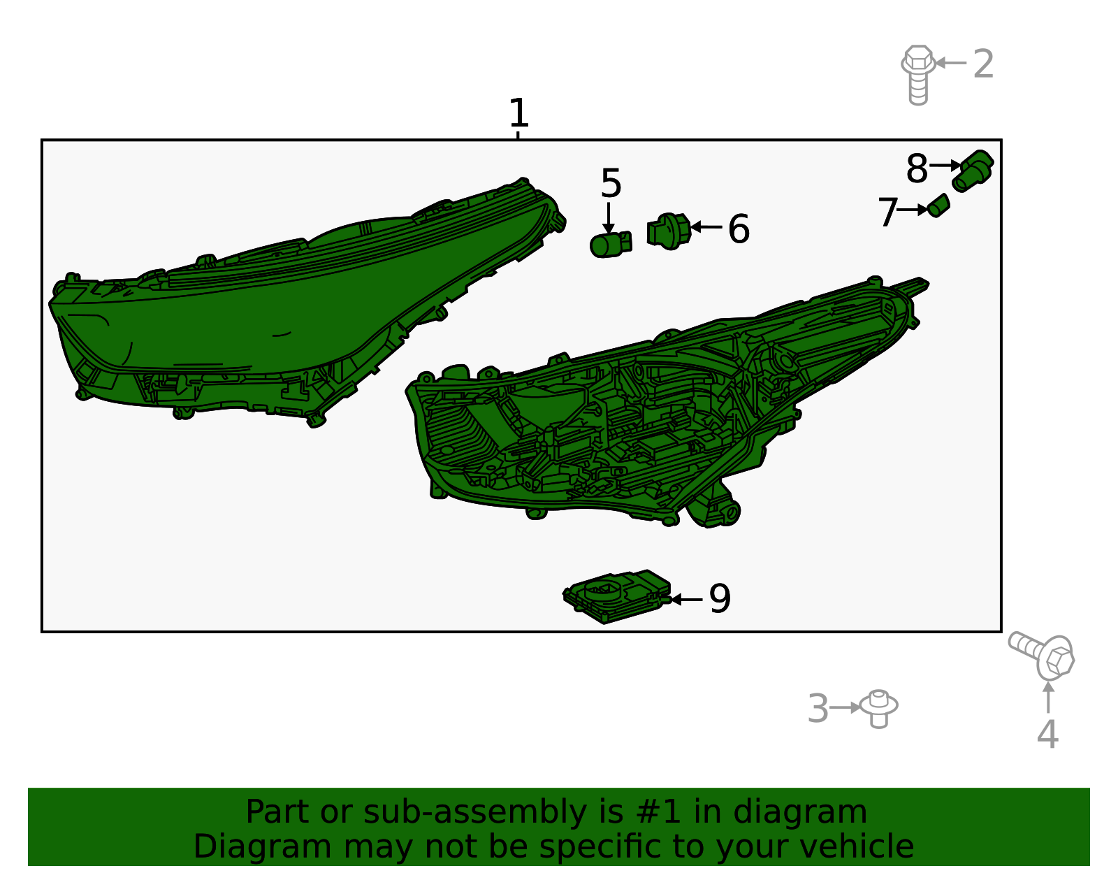 2020-2023 Toyota Highlander Headlamp Assembly Right 81110-0E480 | OEM ...
