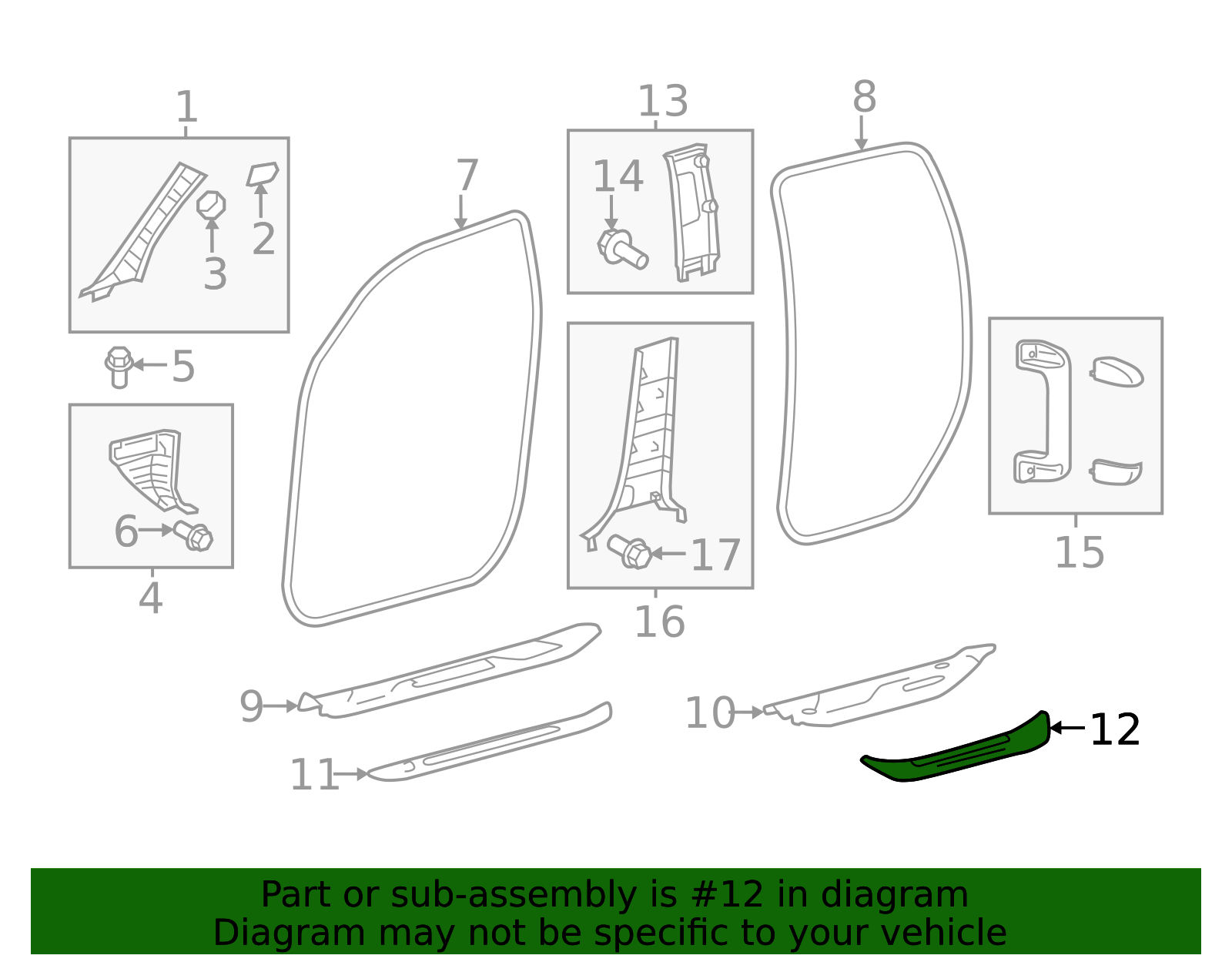 67916-AK010-C0 - 2024 Toyota Tacoma - Door Trim Sill Plate Insert ...