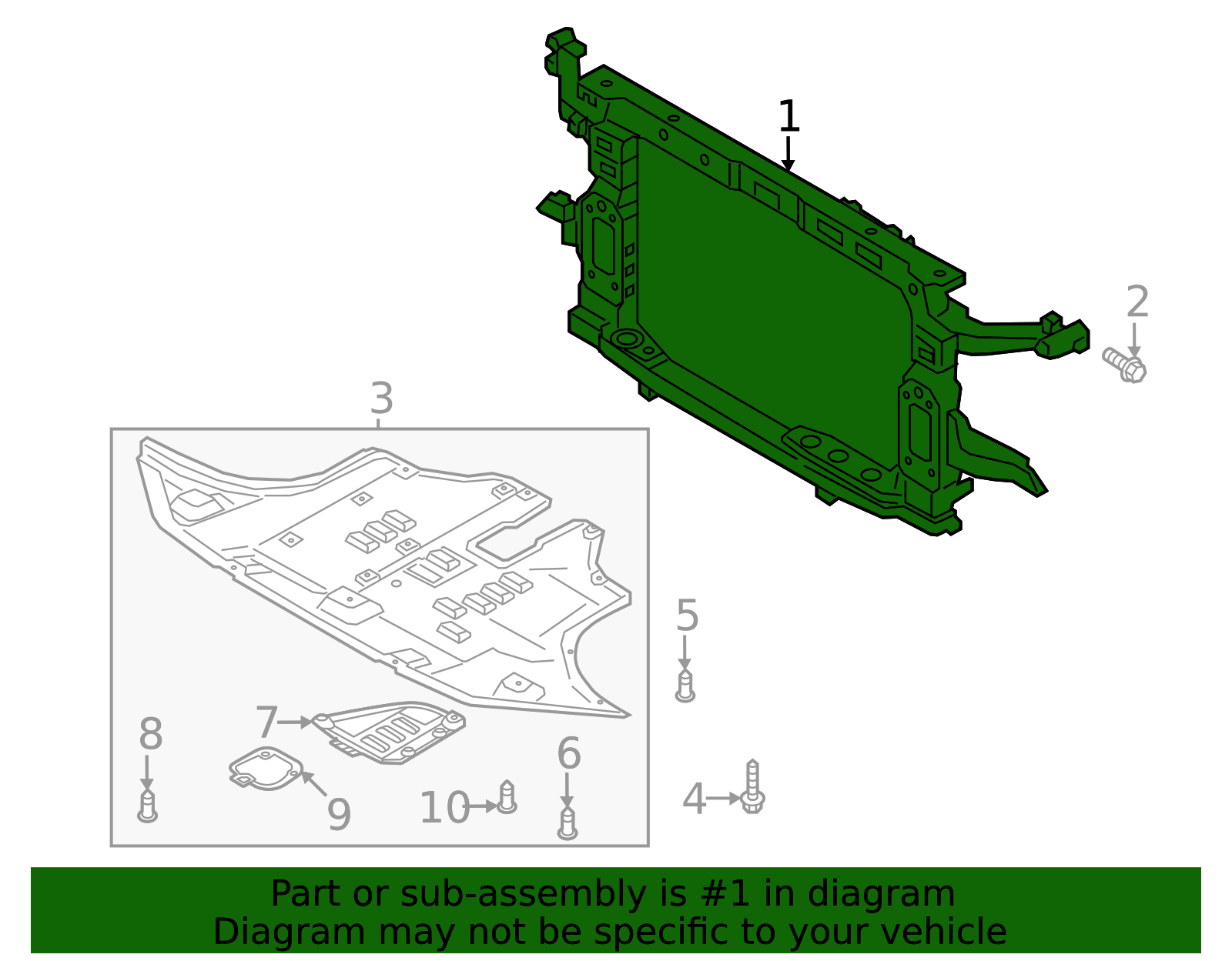 64101-R6000 - High-Quality Radiator Support for 2024-2025 Hyundai Santa ...