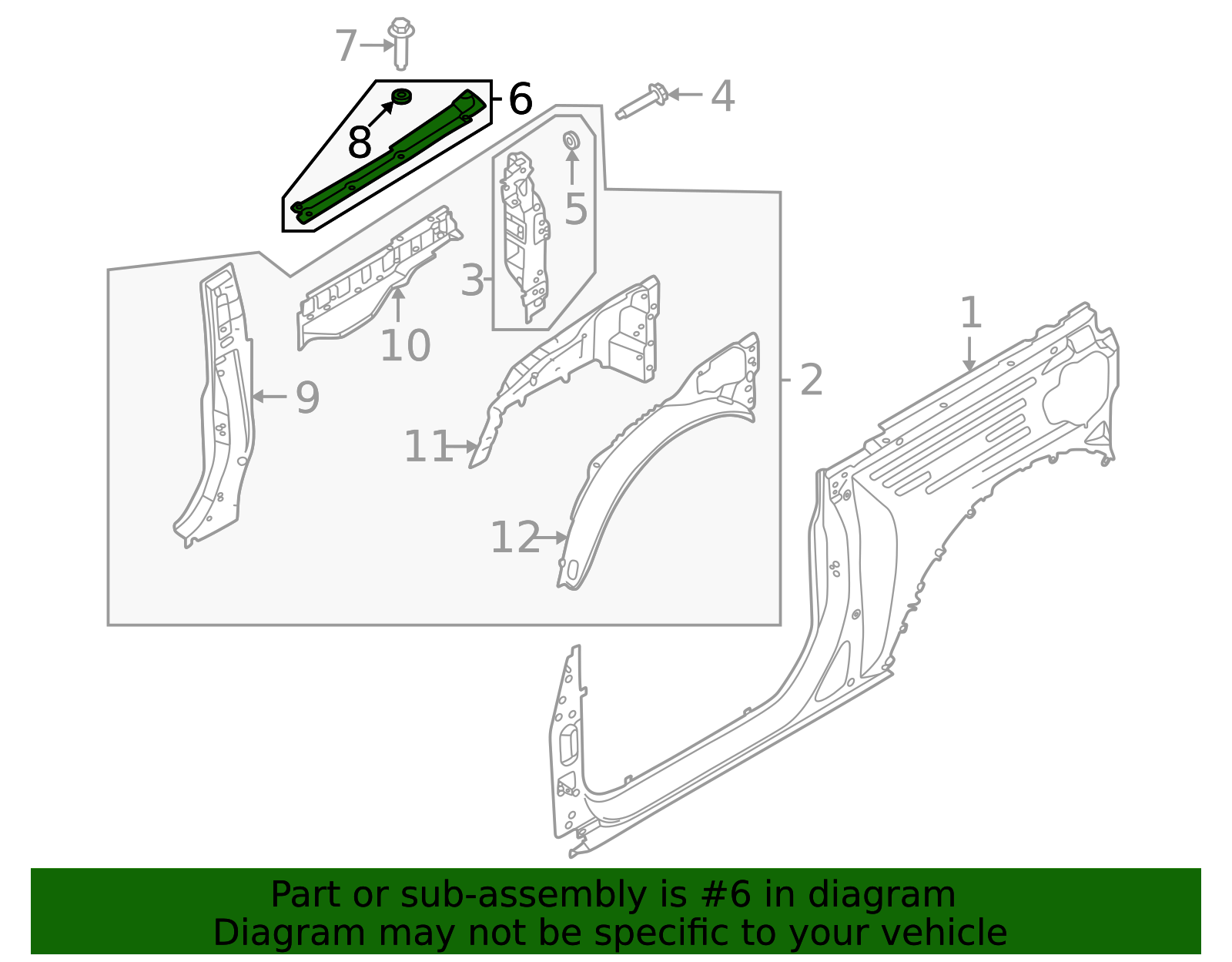 2021-2025 Ford Bronco Side Member M2DZ-9810117-B | Miracle Ford Parts