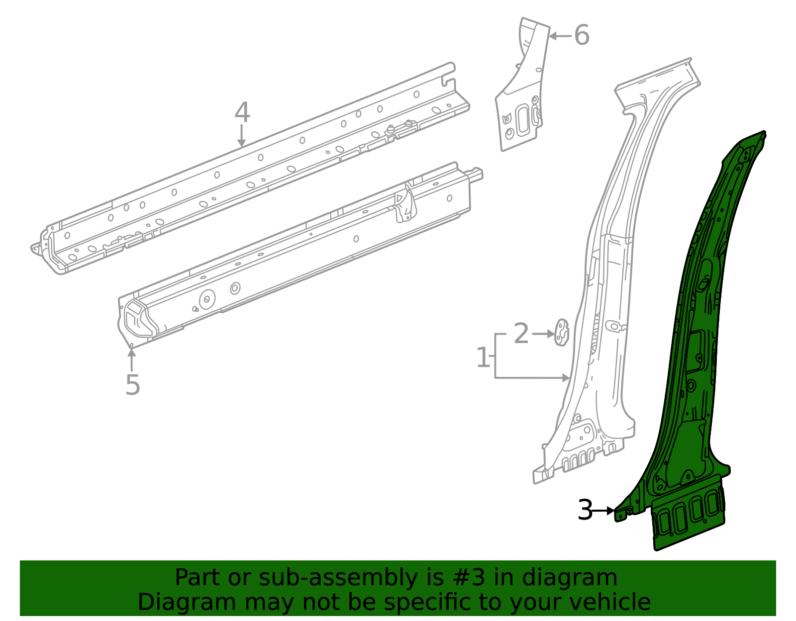 2020-2025 Buick Encore GX Driver Side B-Pillar Inner Panel 60004339 ...