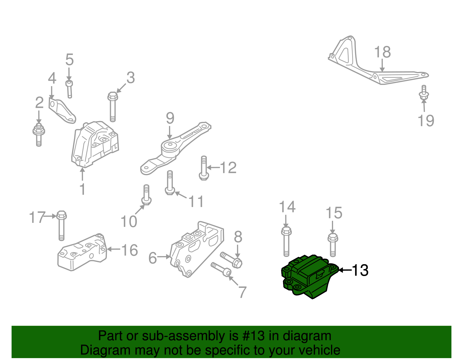 2006-2015 Audi Mount 1K0-199-555-AB | Audi USA Parts