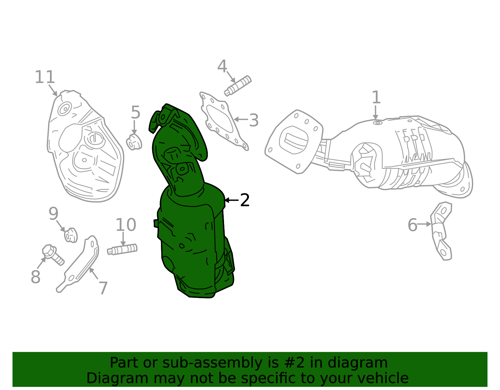 2017-2020 Toyota Catalytic Converter With Integrated Exhaust Manifold ...