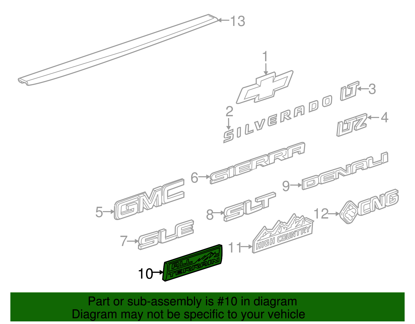 23463809 - 2016-2019 GM - Tailgate Emblem | Partners Chevy