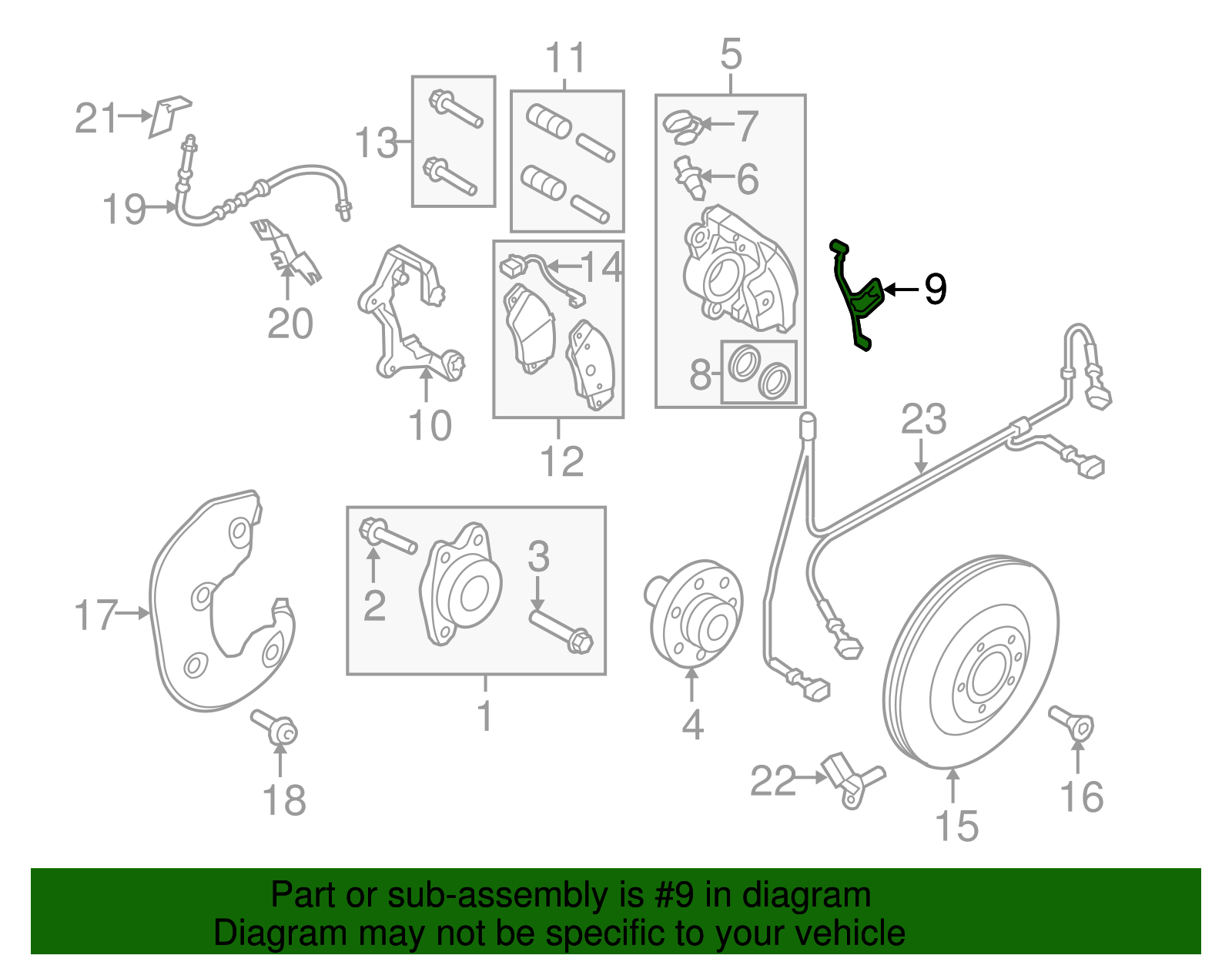 Genuine Audi 8R0-615-269 | Disc Brake Anti-Rattle Clip | FREE Shipping ...