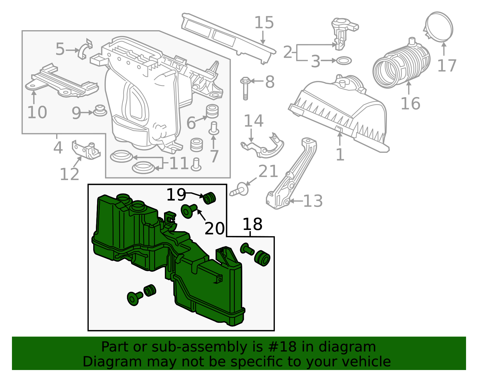 17230-5BA-A00 - Engine Air Intake Resonator 2016-2021 Honda Civic ...
