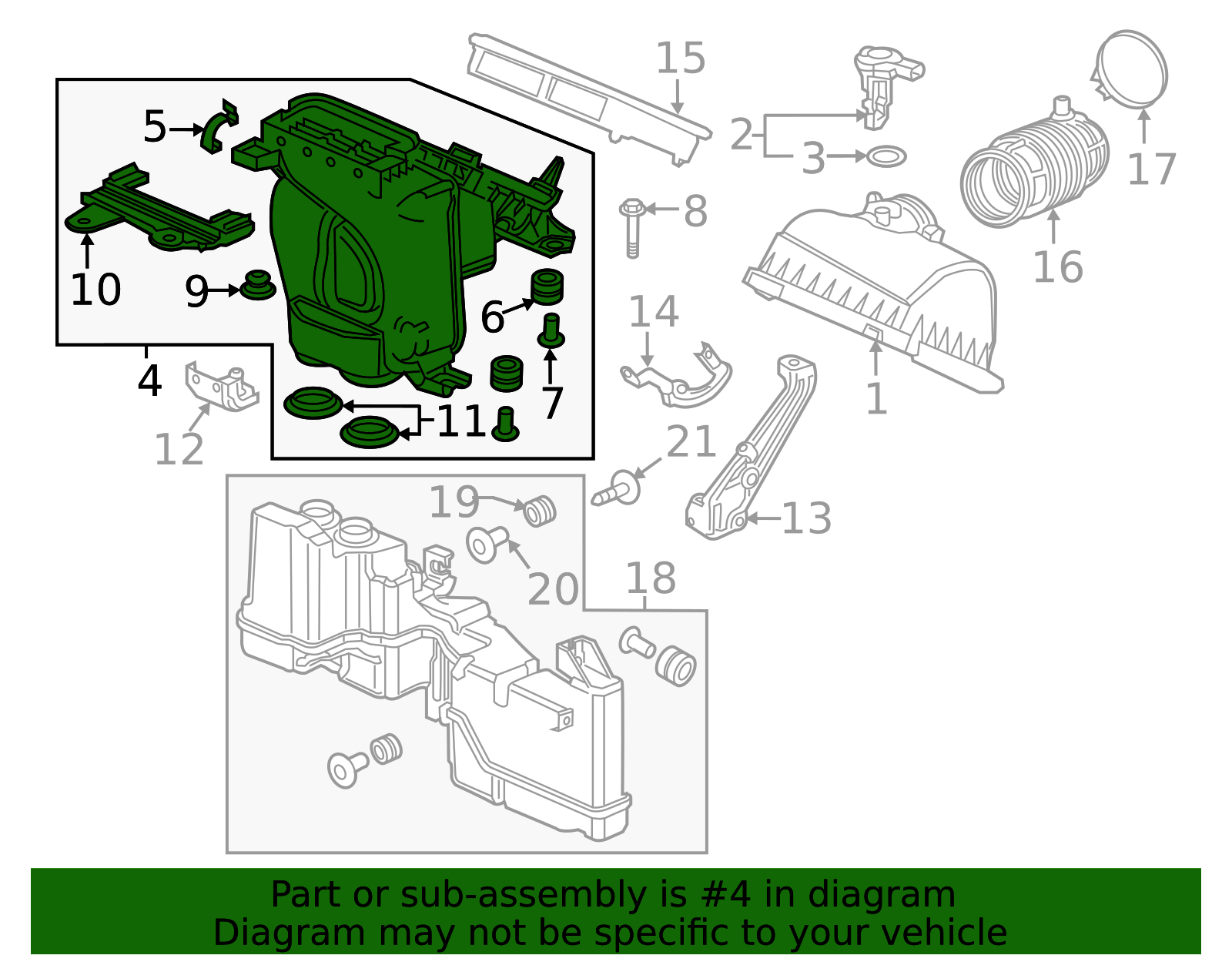 2016-2021 Honda Civic Air Cleaner Body 17201-5FE-M00 | OEM Parts Online
