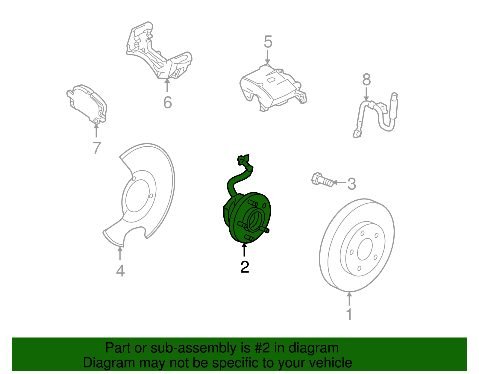2007-2012 GM Front Wheel Hub and Bearing Assembly with Wheel Speed ...
