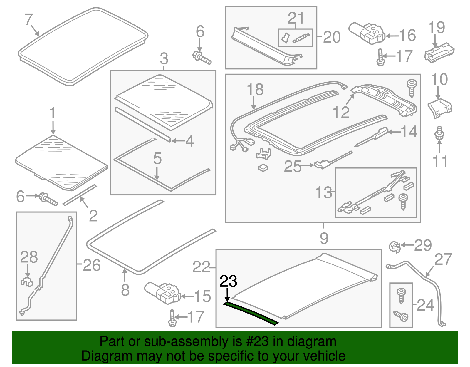 7P0-898-921 - Sunshade Repair Kit 2011-2017 Volkswagen Touareg ...