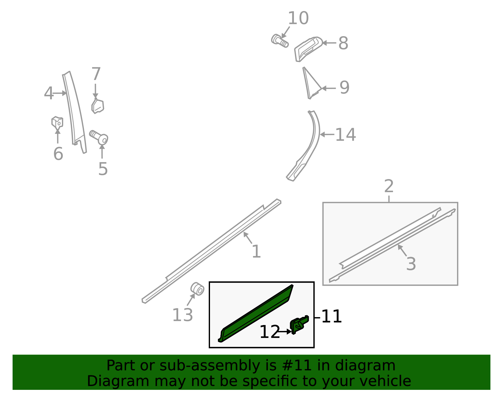 8R0-853-969-B-GRU - Lower Molding 2014-2017 Audi SQ5 | Audi OEM Parts
