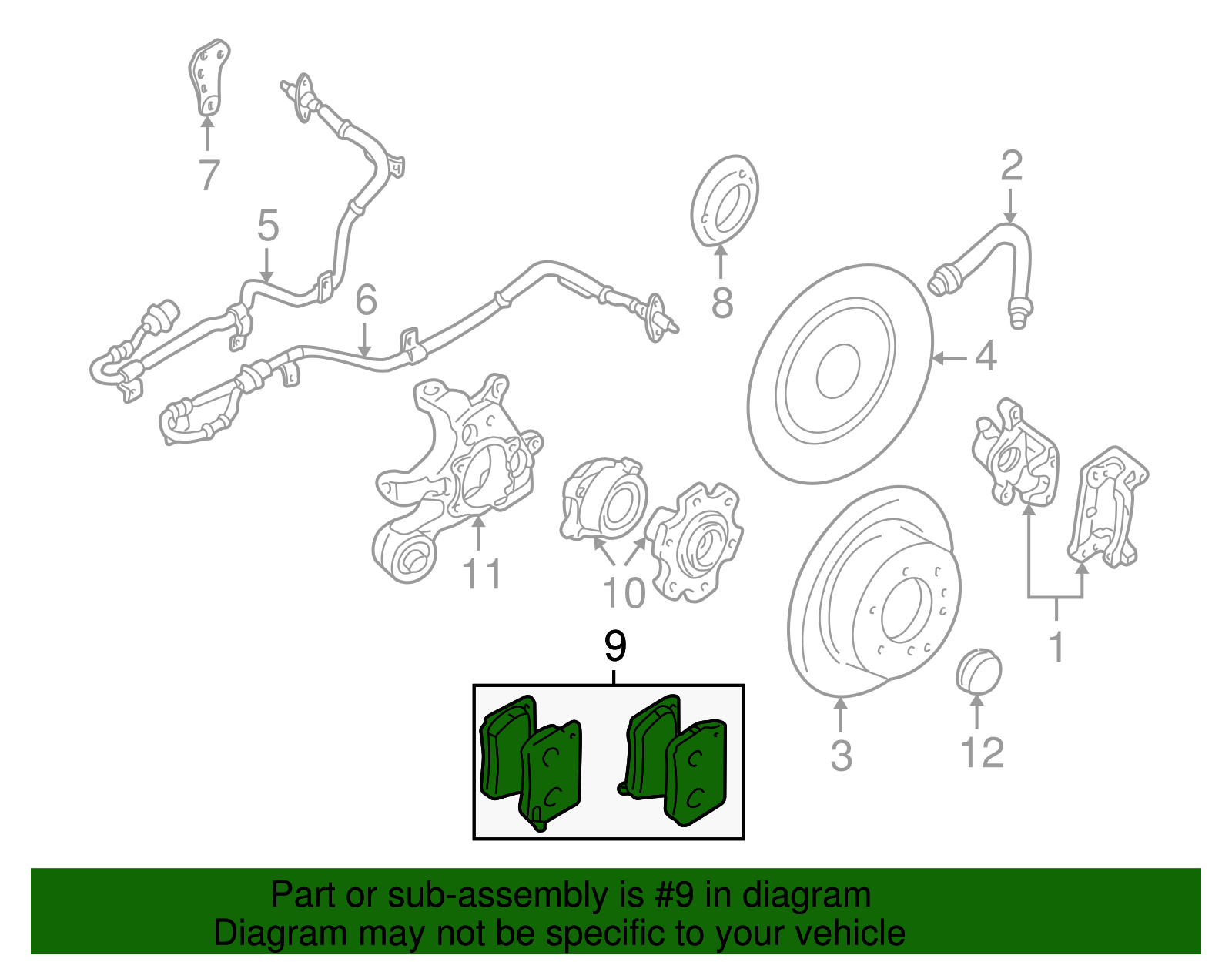 2001-2006 Mitsubishi Montero Disc Brake Pad Set Rear MR510544 ...