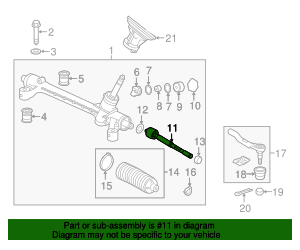 53010-T7W-003 - Inner Tie Rod 2016-2022 Honda HR-V | Honda Parts Online