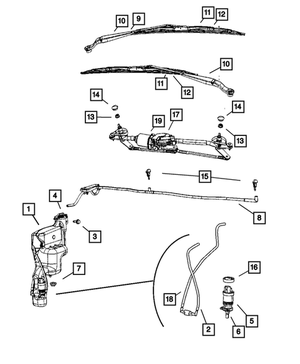 5303833aa - Mopar Windshield Washer Nozzle Performance Auto Parts