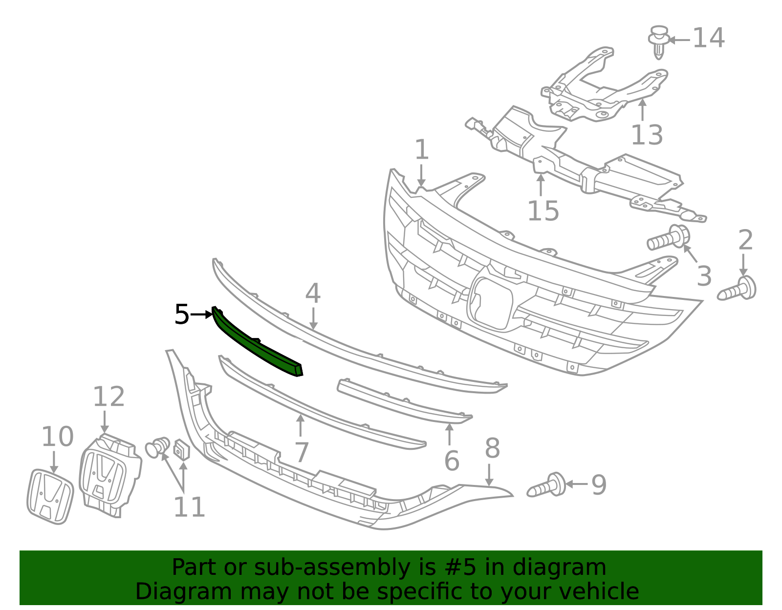 2012 Honda CR-V 2012 Honda CR-V - Molding R Front Grille Center 71123 ...