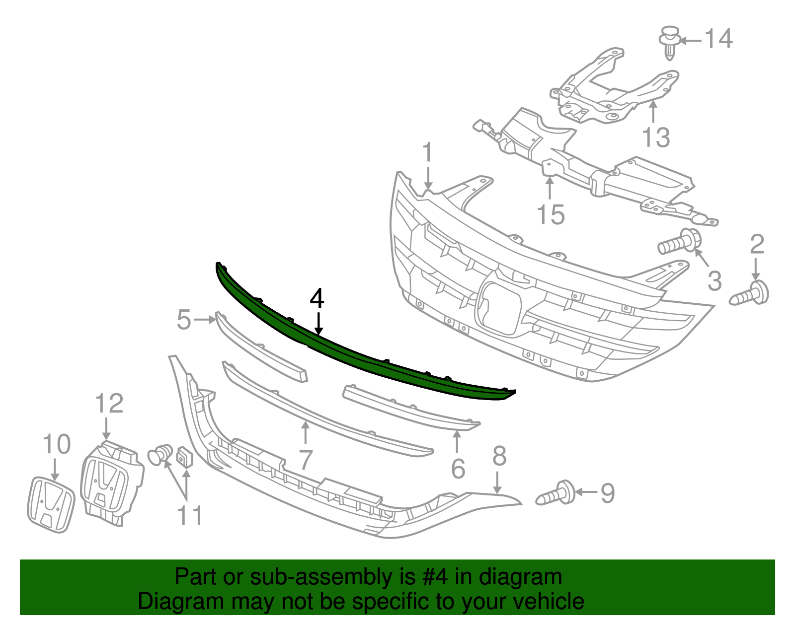 2012-2014 Honda CR-V Upper Molding 71122-T0G-A01 | OEM Parts Online