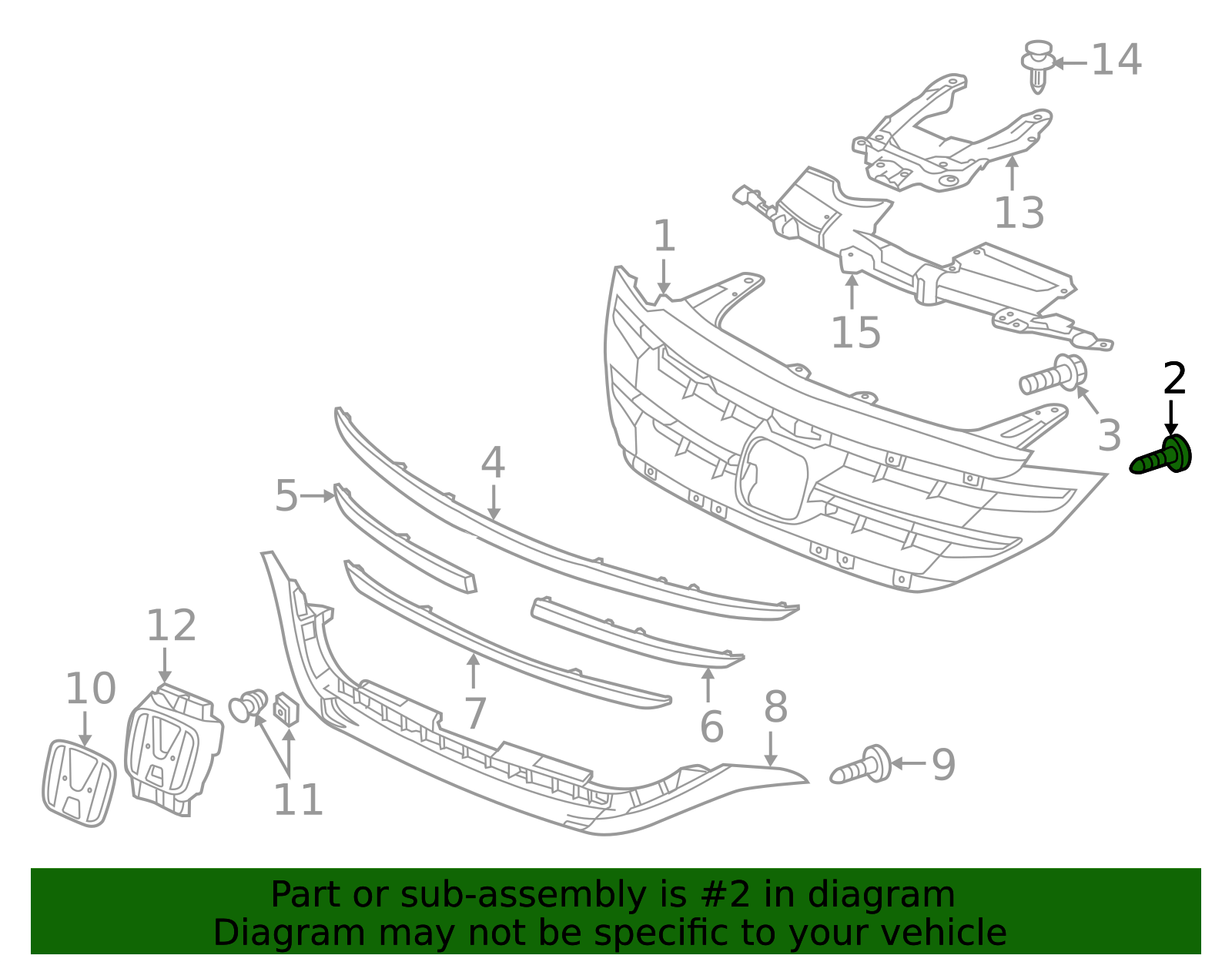 91578-T0A-003 - Clip Front Grille - 2012-2014 Honda CR-V | Honda Car ...
