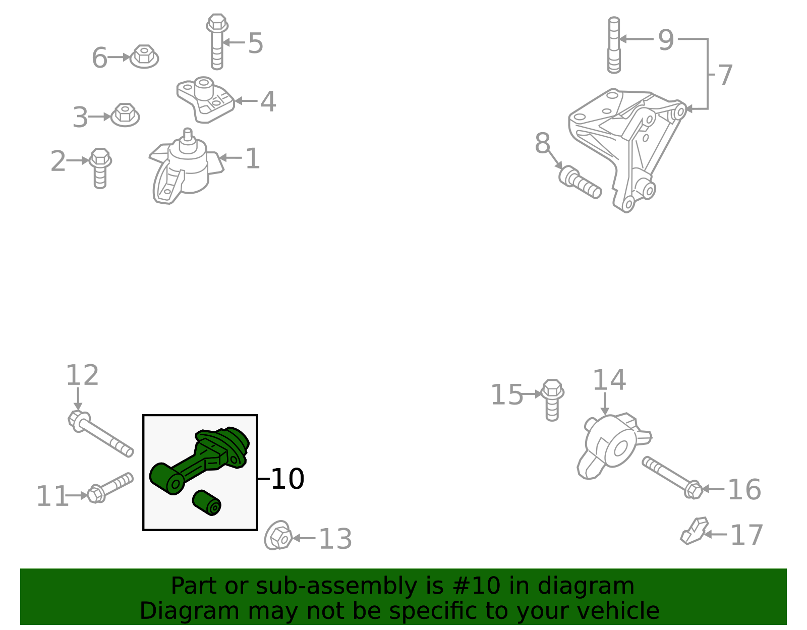 2012-2017 Kia Rio Lower Mount 21950-1W000 | GetOEMParts.com