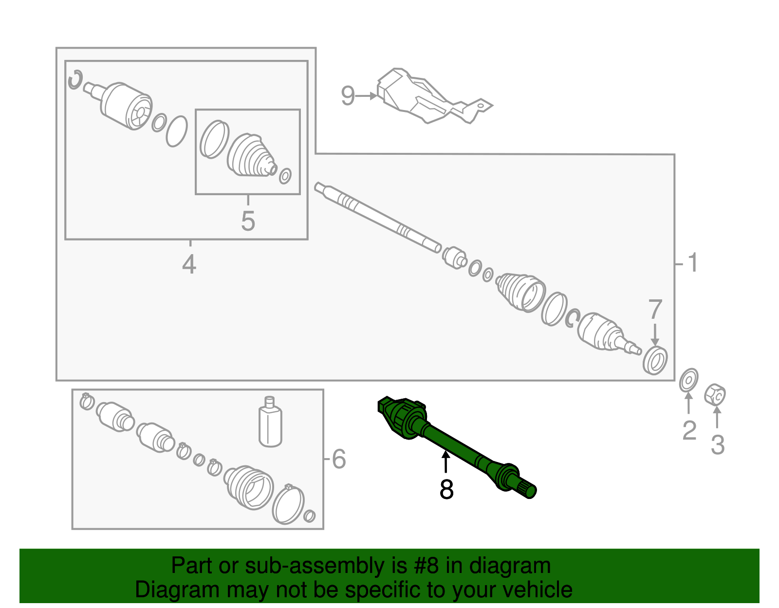 49560-3Q750-SJ - Kia Intermediate Shaft 2011-2015 Kia Optima ...
