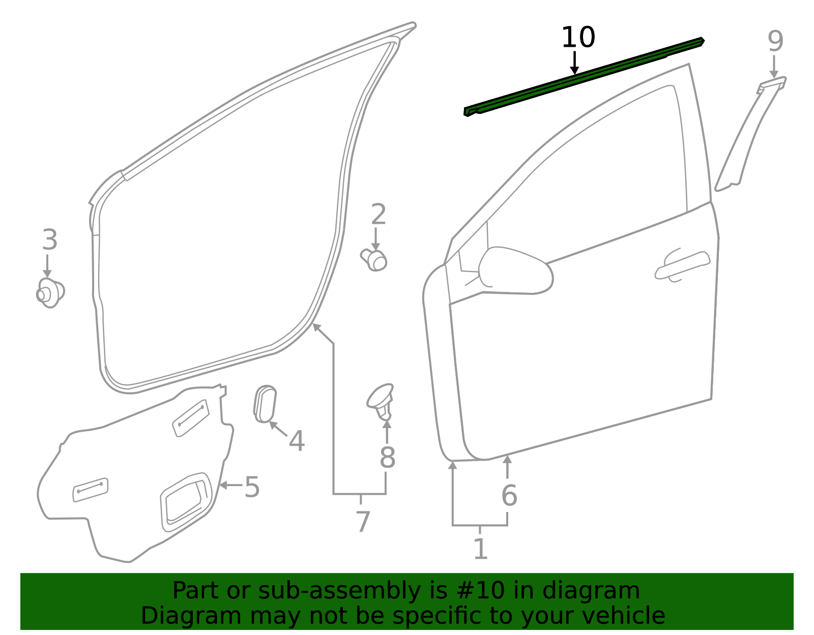 2012-2019 Toyota Prius C Belt Molding 68160-52210 | MotorMotor