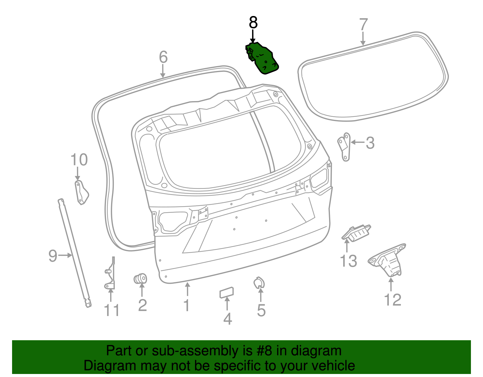 2017-2019 Toyota Highlander Hinge 68810-0E270 | Toyota Parts Center