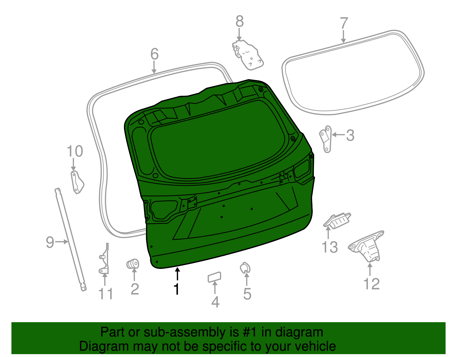 67005-0E291 - Lift Gate 2014-2019 Toyota Highlander | Longo Toyota Parts