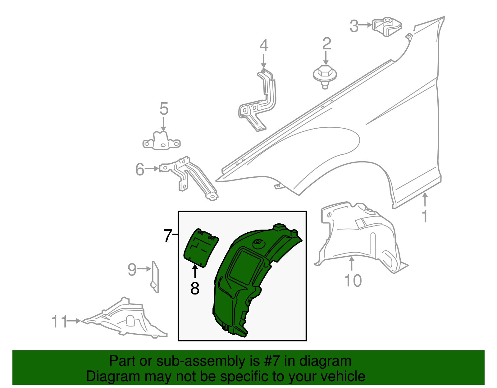 51717312840 - 2014-2021 BMW Ft Fender Liner (51-71-7-312-840) | BMW of ...
