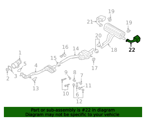2019-2023 Porsche Cayenne Tail Pipe 9Y0-253-823-EJ | Sunset Porsche Parts