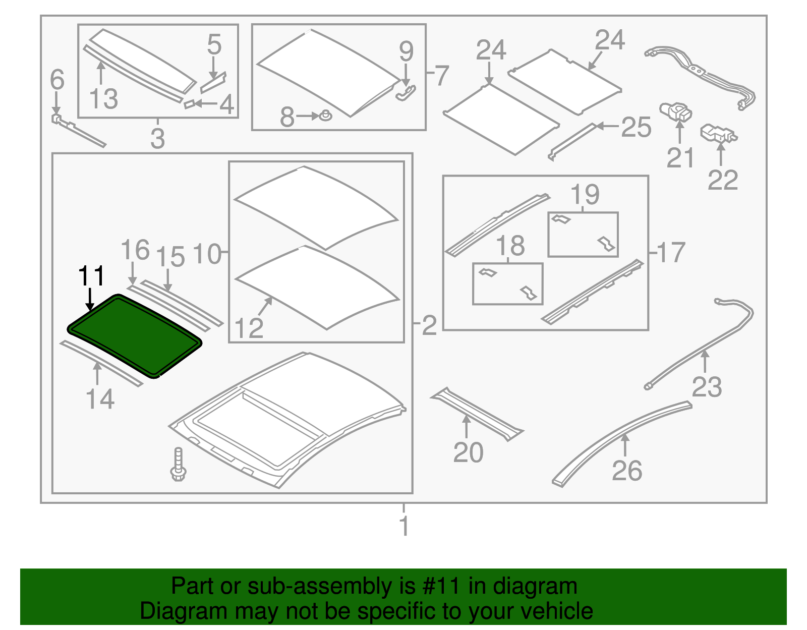2011-2015 Hyundai Sonata Sunroof Seal 81613-3S000 | OEM Parts Online