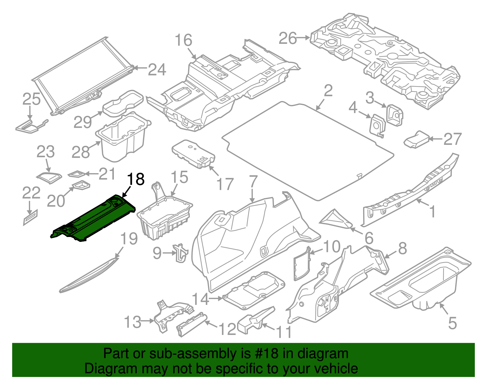 2011-2016 BMW Package Tray 51-46-9-197-285 | BMW Parts Online Hub