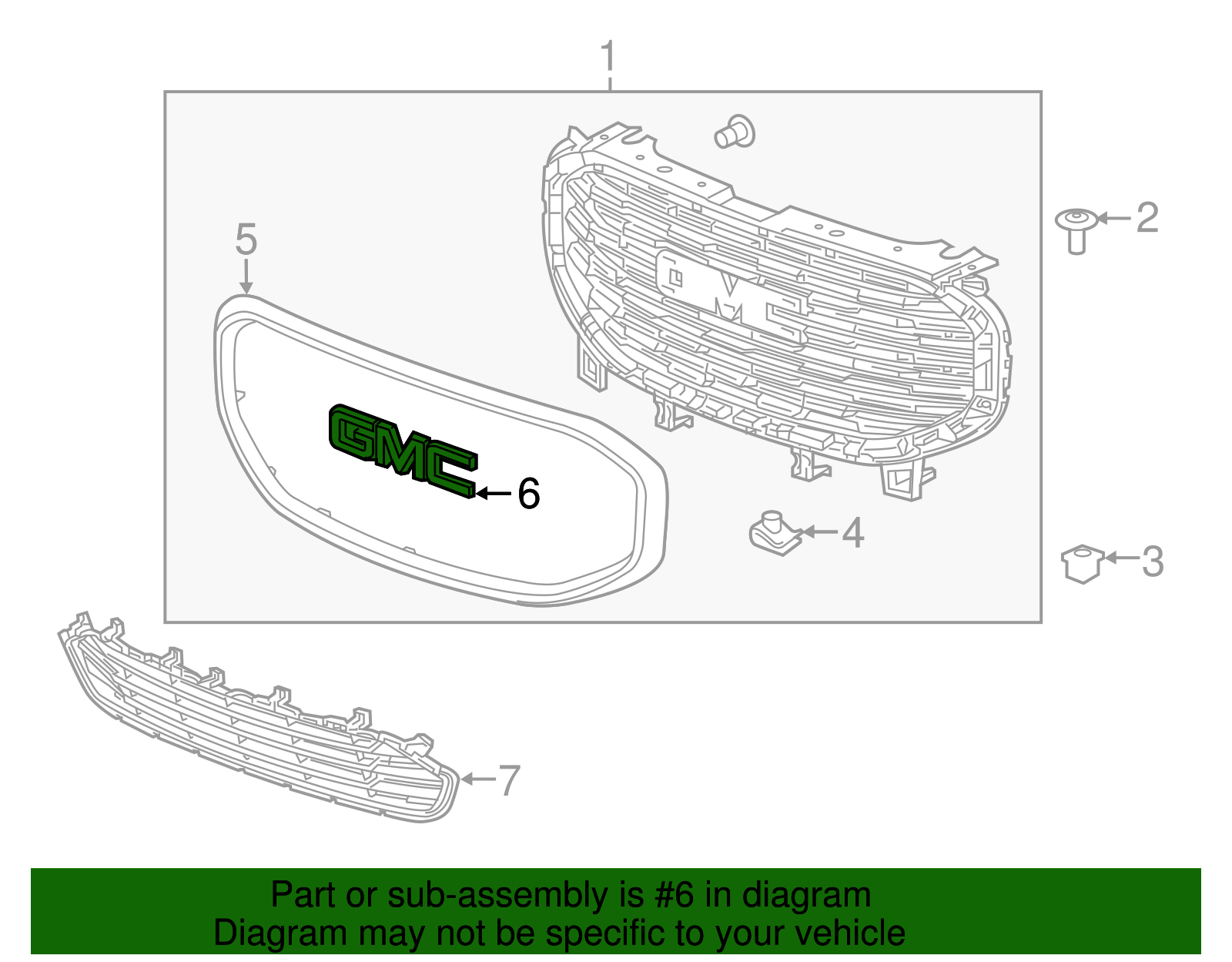 2016-2021 GMC Front Grille GMC Logo 23456058 | Shop Matick Buick GMC