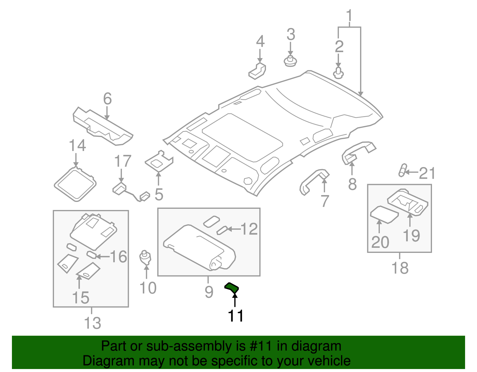 2008-2017 Infiniti Sun-Visor Cover 96420-1BA0A | Faulkner Infiniti of ...