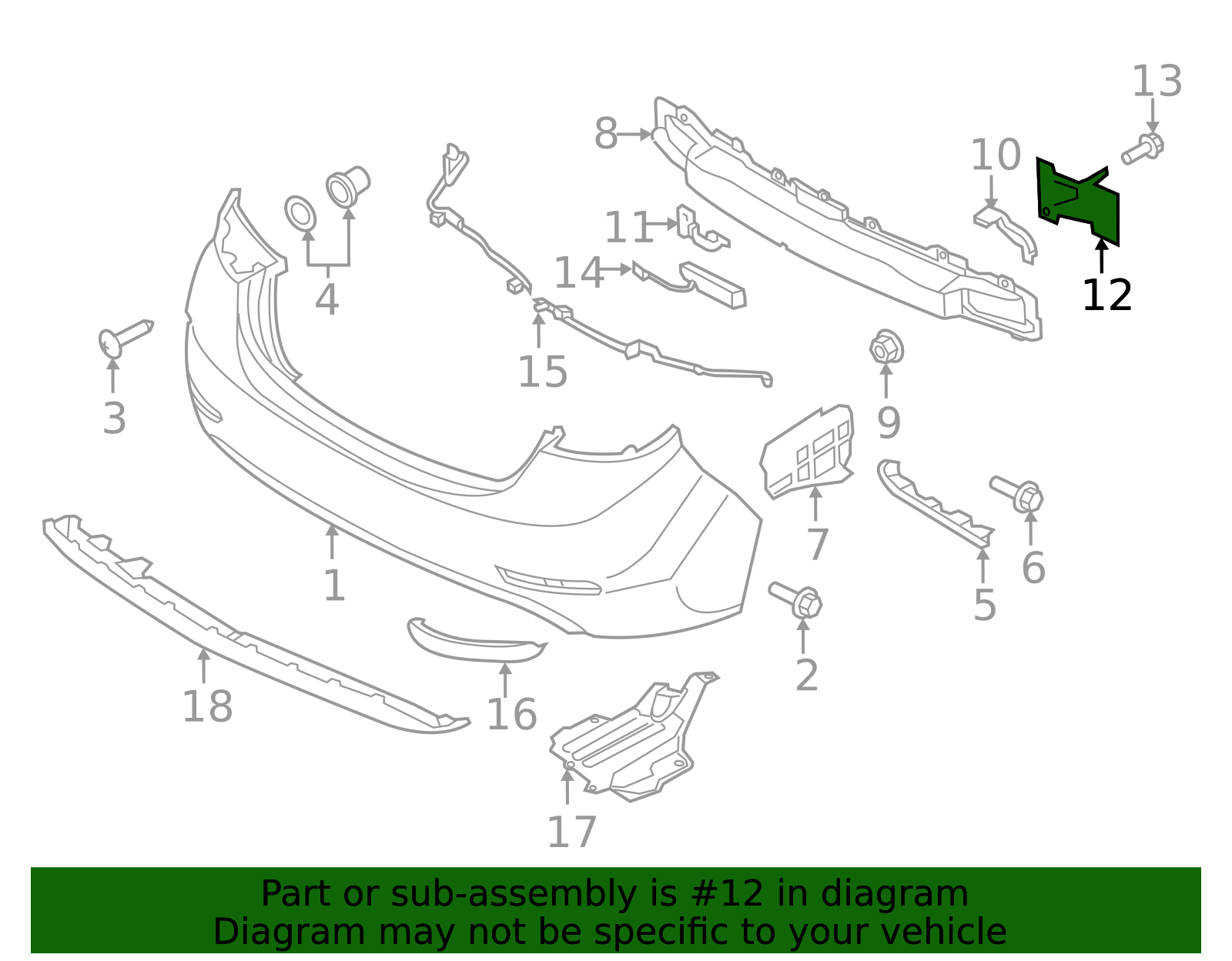 2014-2016 Hyundai Elantra Bumper Bracket 86642-3Y700 | QuirkParts