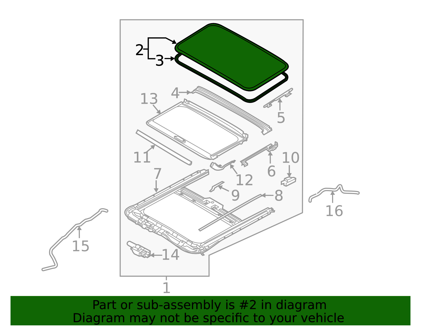 81610-1R000 - Sunroof Glass 2014-2018 Kia Forte | Kia.Parts Store