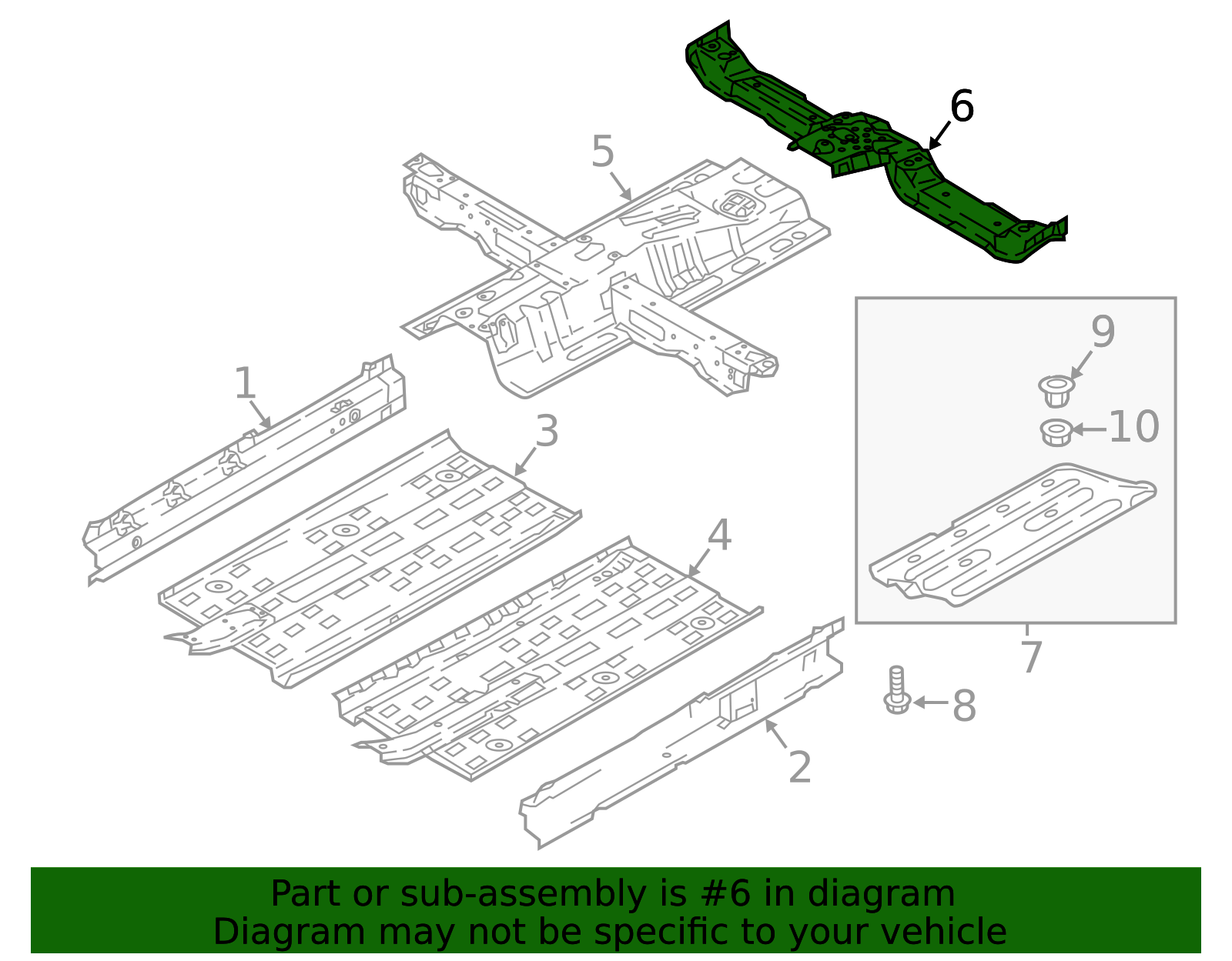 Hyundai Floor Pan Crossmember - Underbody Support Beam - Part #65147 ...