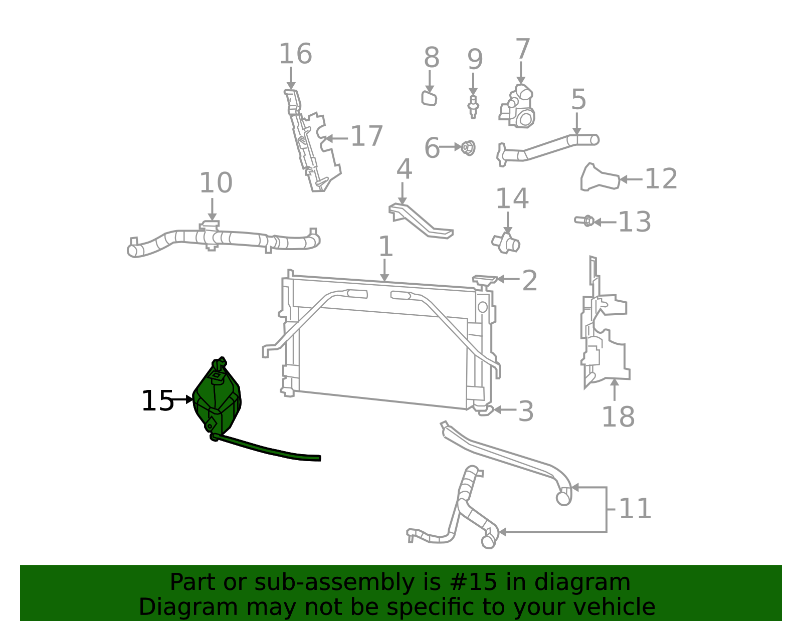 2007-2014 Mopar Coolant Recovery Bottle 05058371AE | Mopar Parts Canada