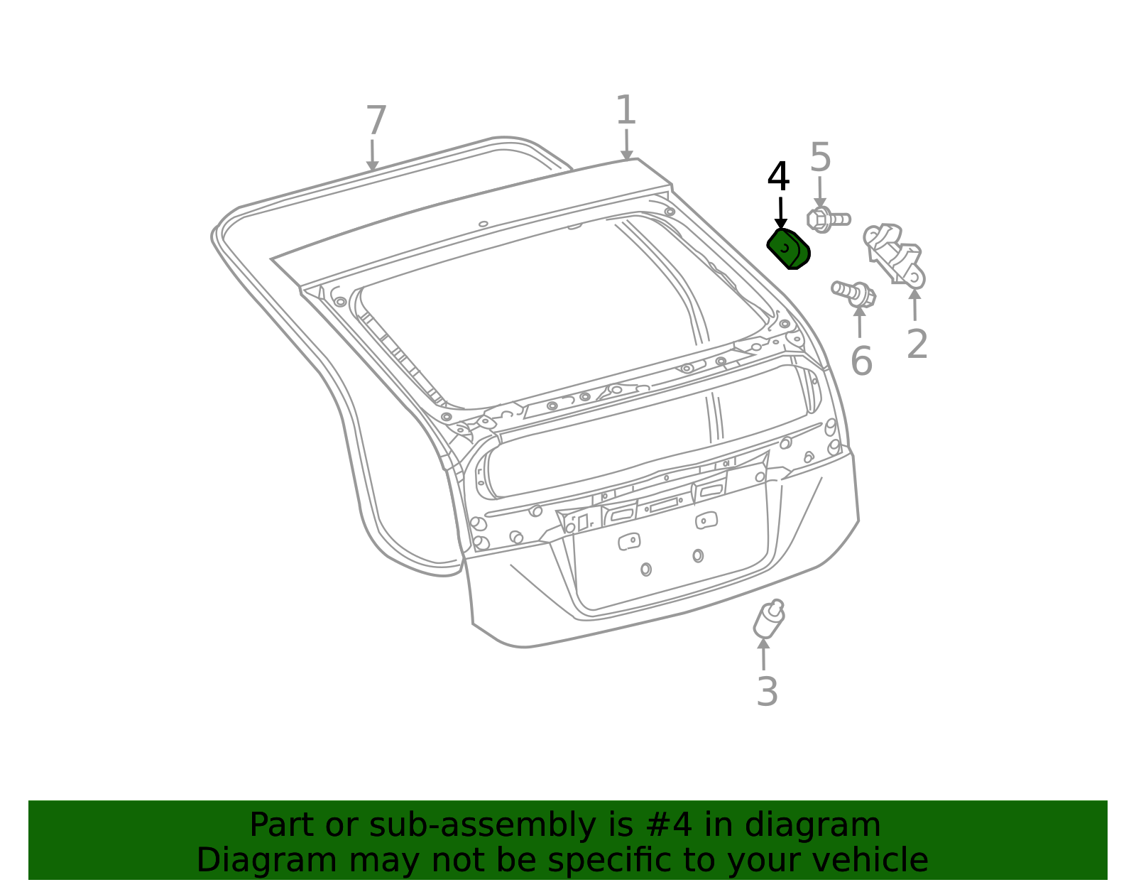 2004-2015 Toyota 2004-2015 Toyota - Lift Gate Stopper 67281-47010 ...
