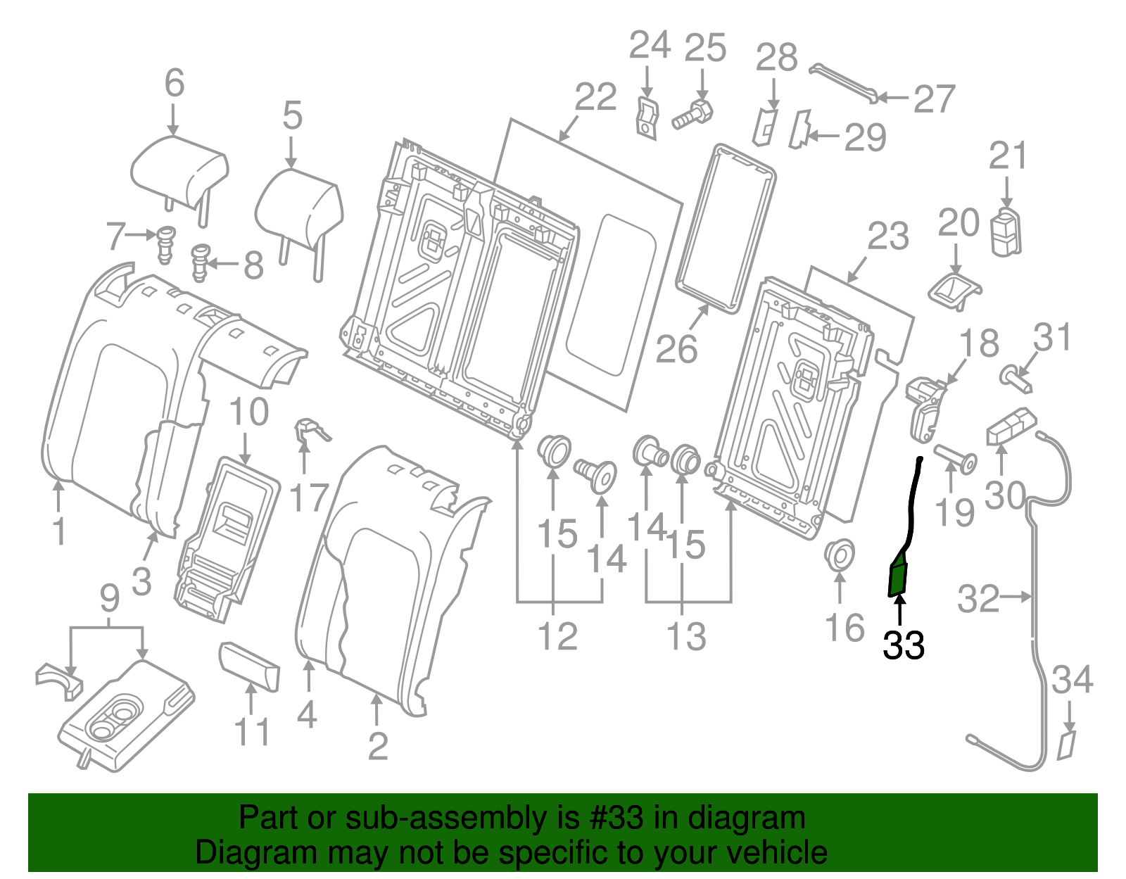5G0-885-915-C - 2015-2019 Volkswagen - Lock Cable | Quick VW Parts