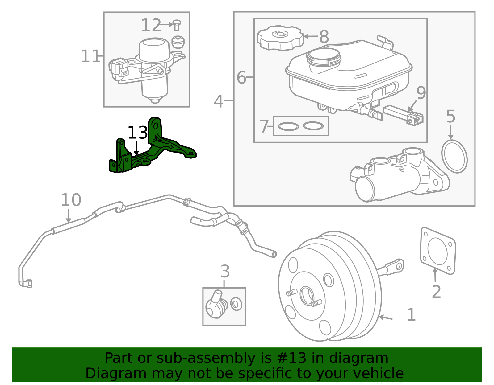 2010-2015 GM Power Brake Booster Pump Bracket 25920516 | Chevy Parts Pros