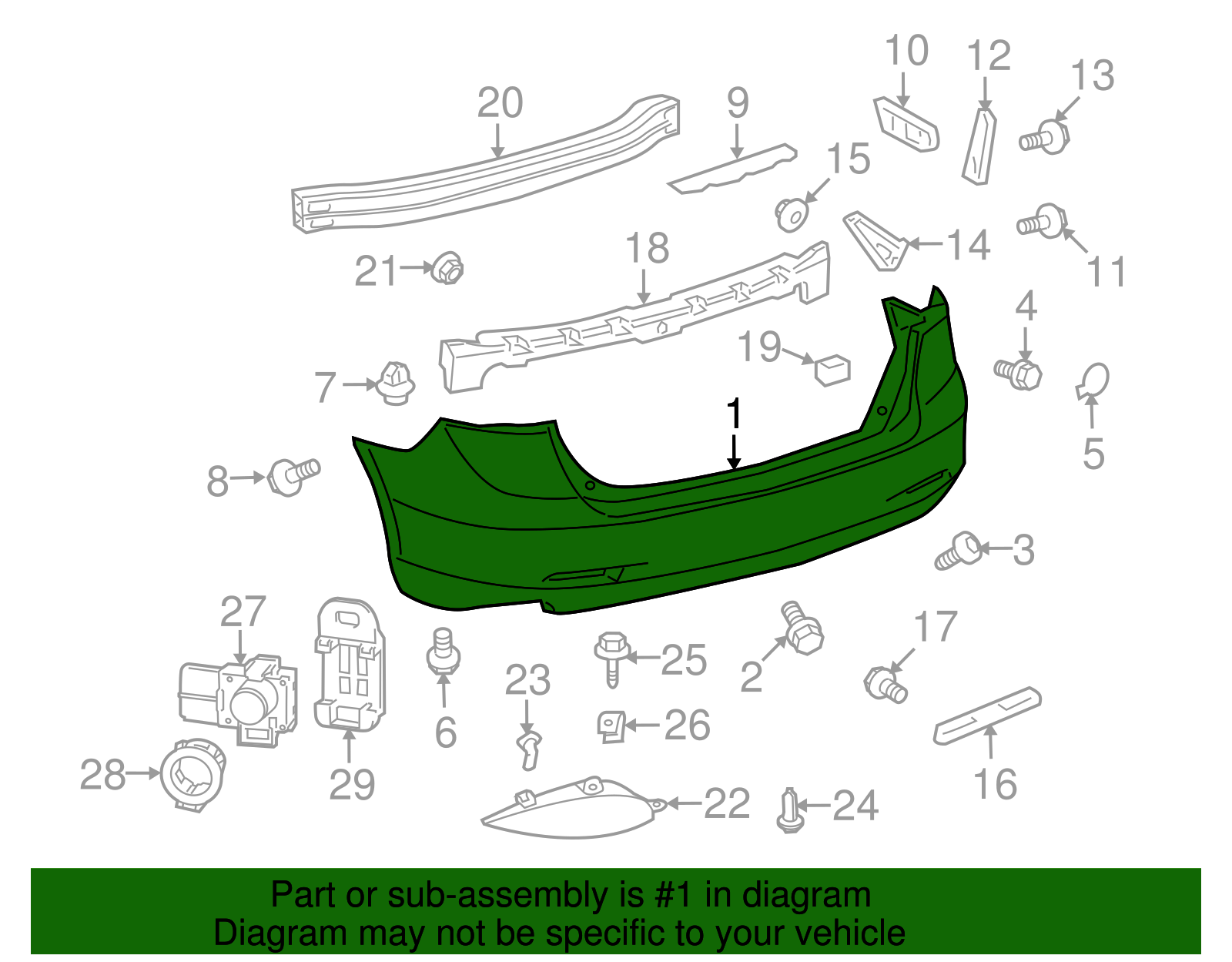 52159-0T900 - Cover Rear Bumper L C 2009-2015 Toyota Venza | Longo ...
