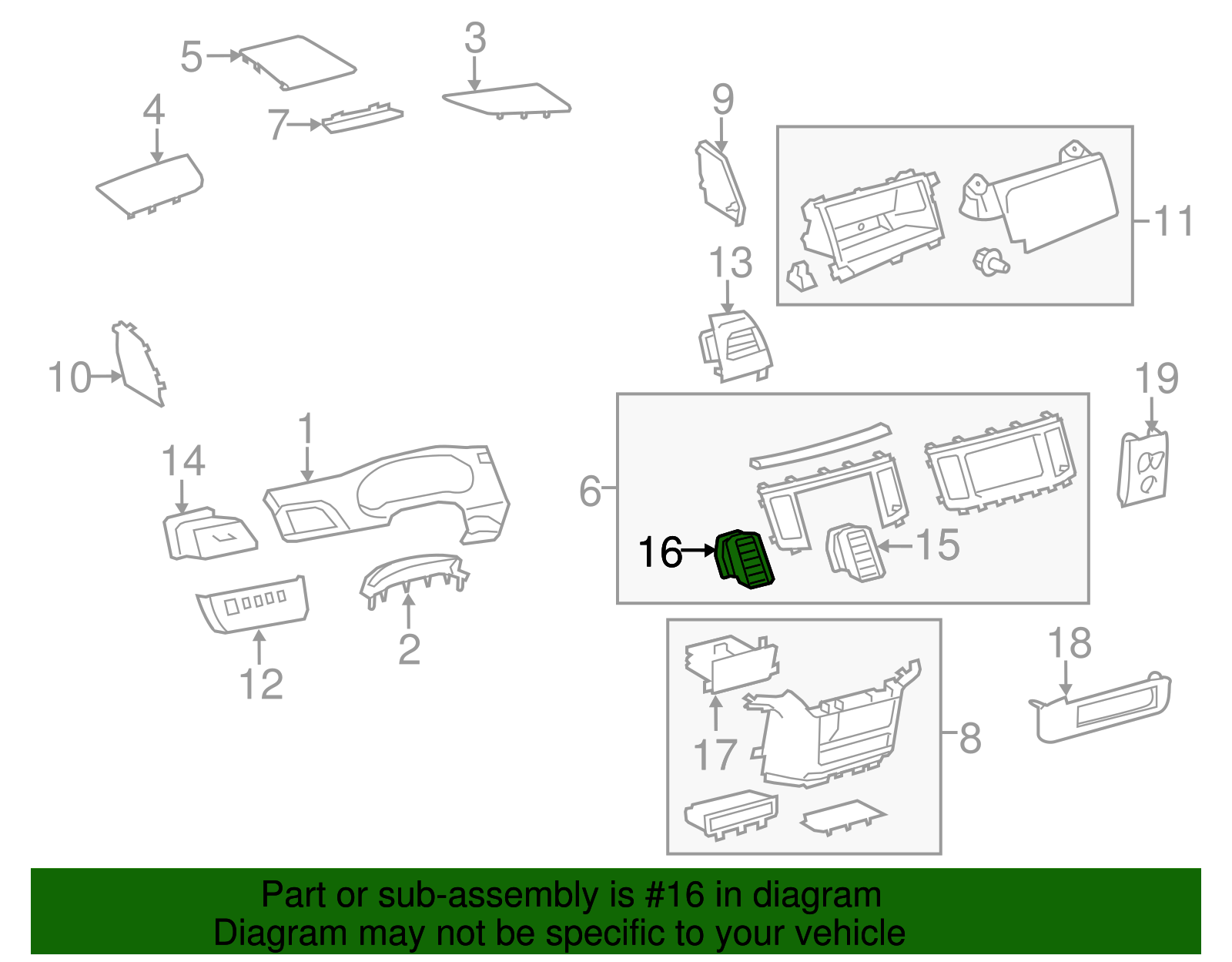 2011-2014 Toyota Sienna Vent Grille 55660-08030 | Toyota Parts Center