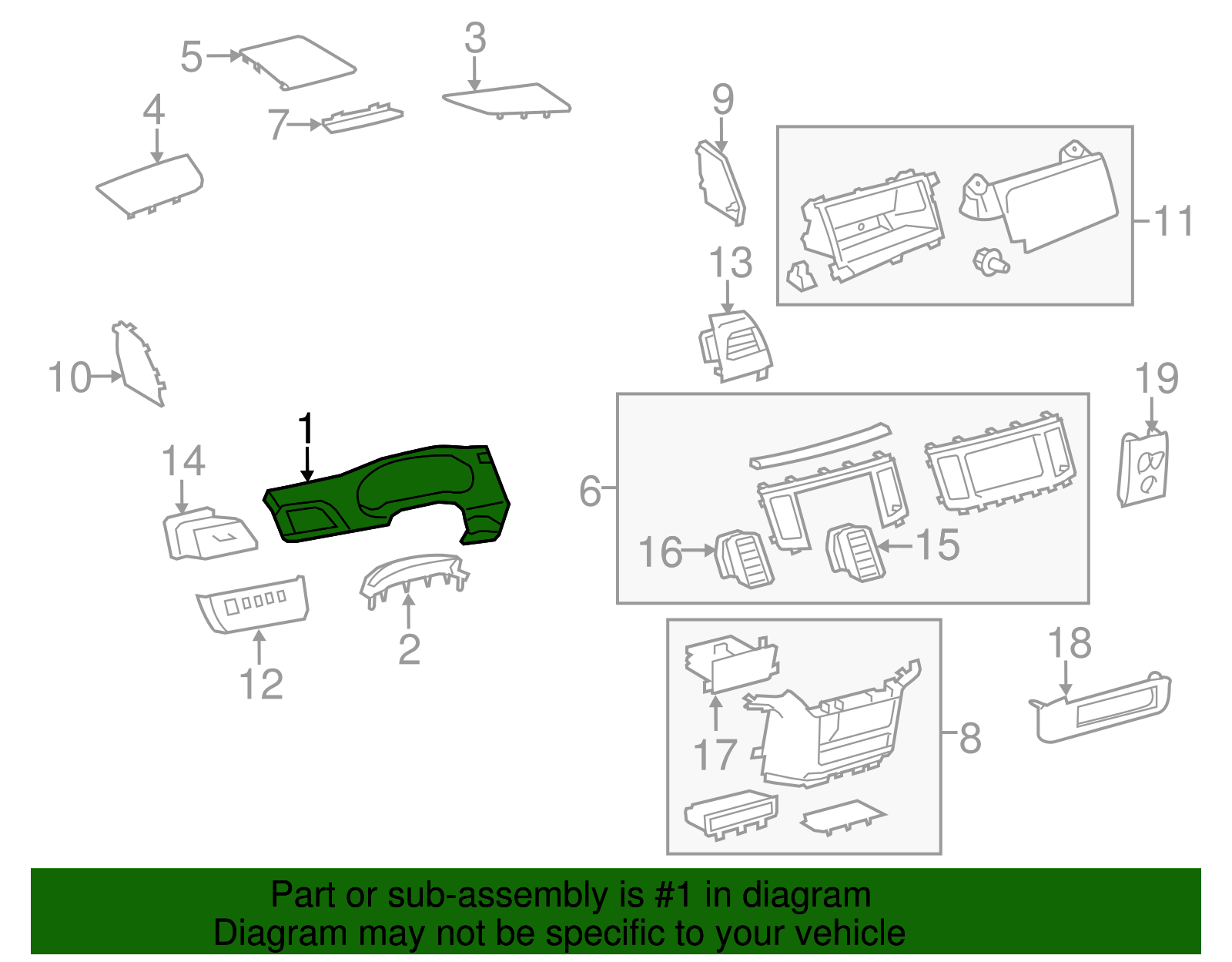 2013-2014 Toyota Sienna Cluster Trim 55411-08041-E0 | Toyota Parts Center
