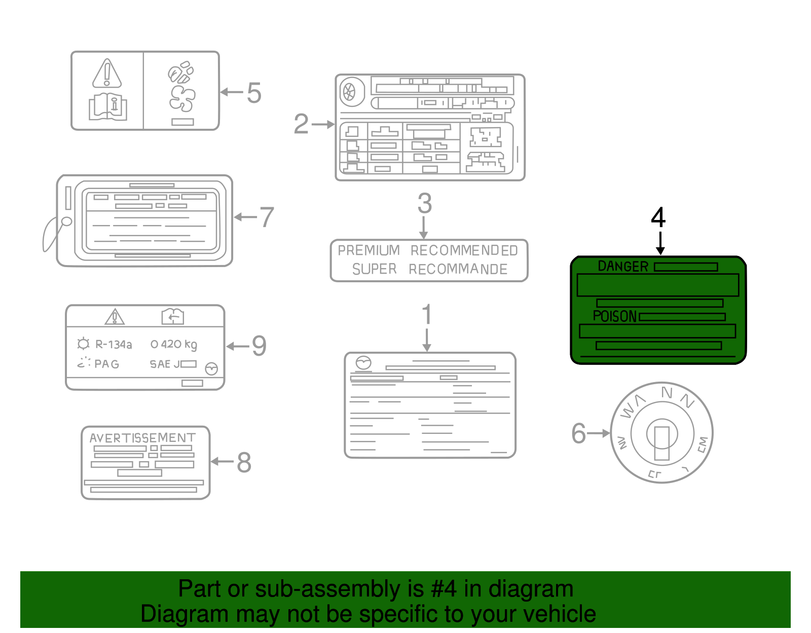 FA01-69-064D - 1988-2024 Mazda - Label | Mazda Part Direct