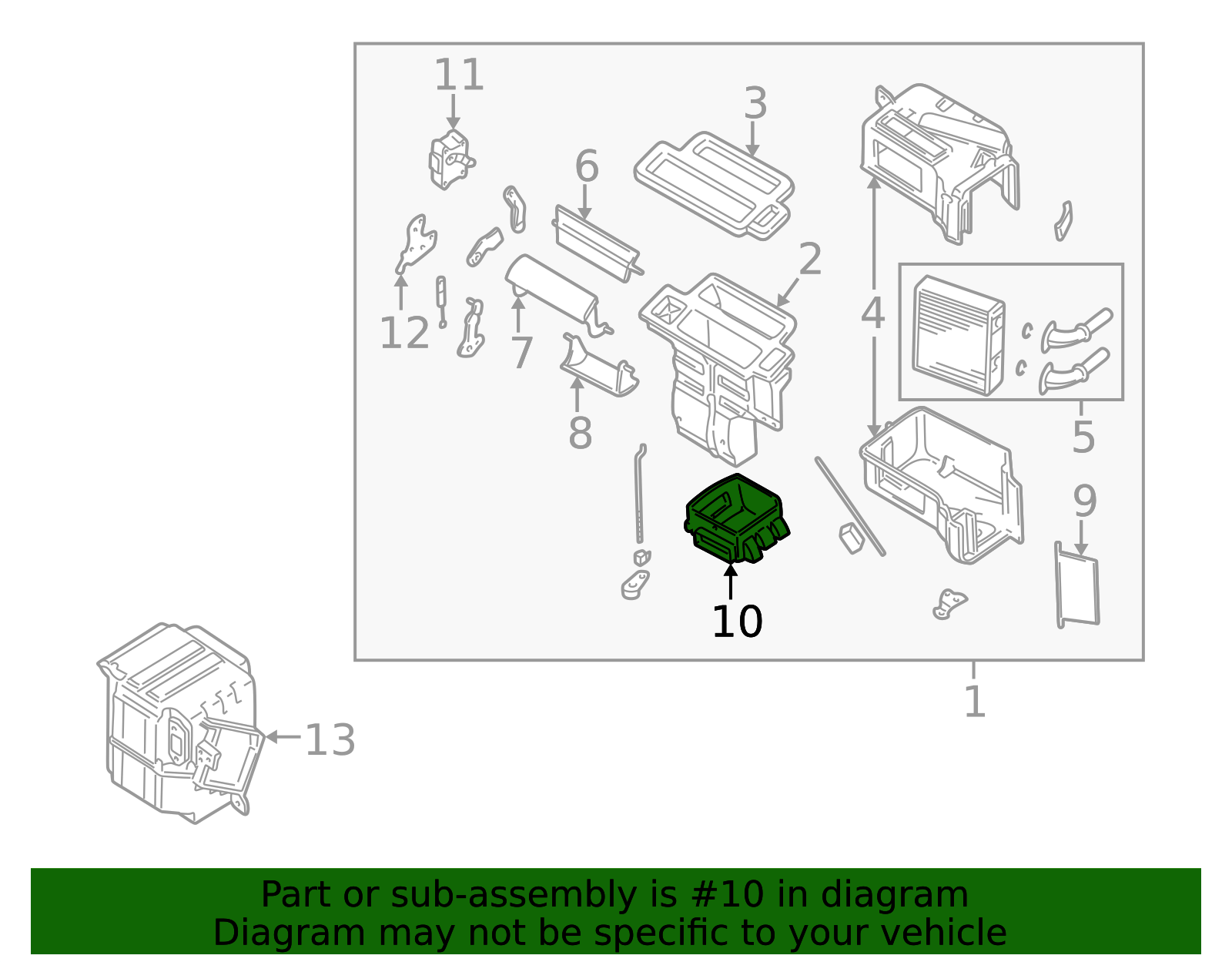 1998-2001 Nissan Altima Lower Duct 27125-9E000 | Nissan Parts Central