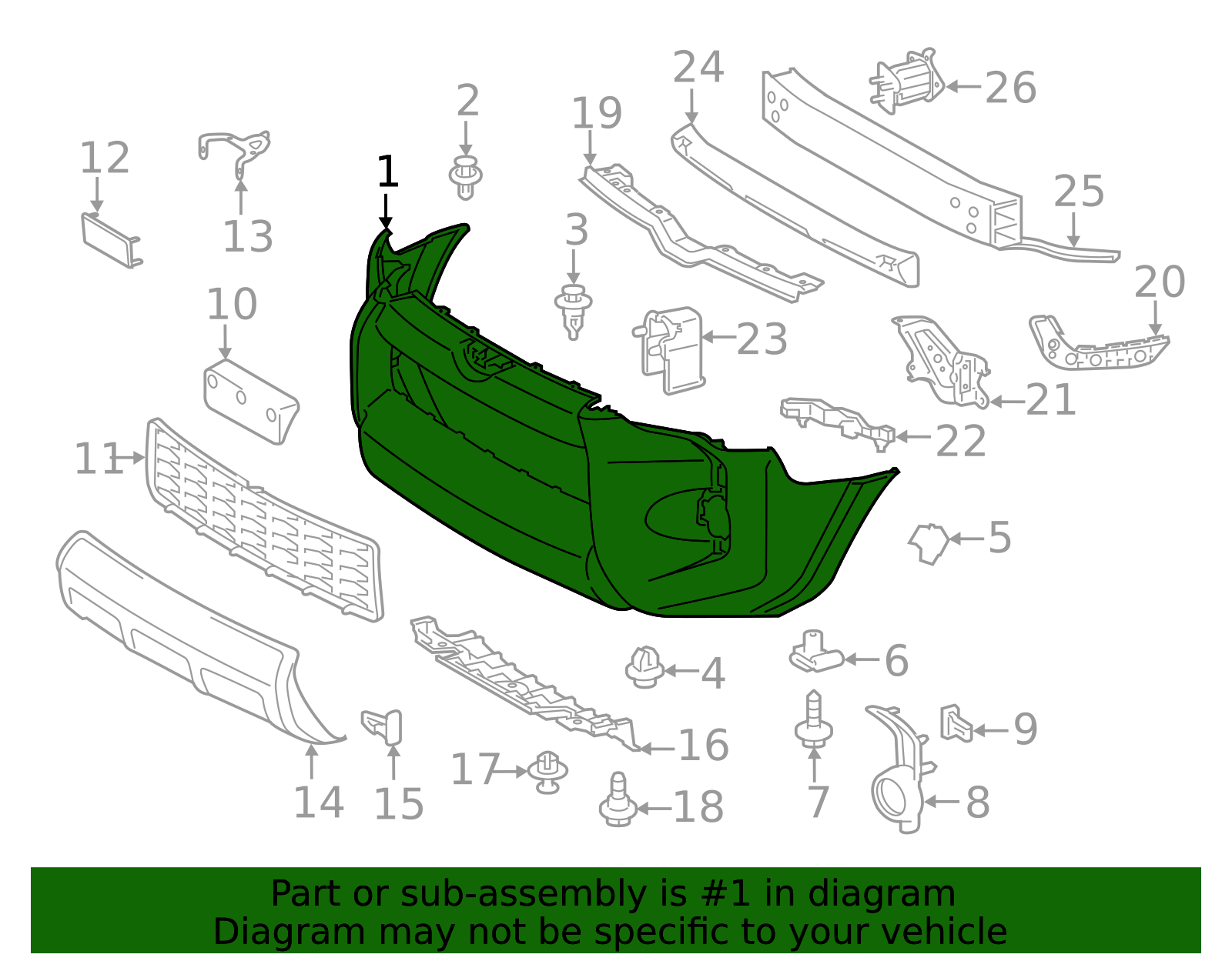 OEM 2015-2024 Toyota 4Runner Bumper Cover (Front) Part # 52119-35920 ...