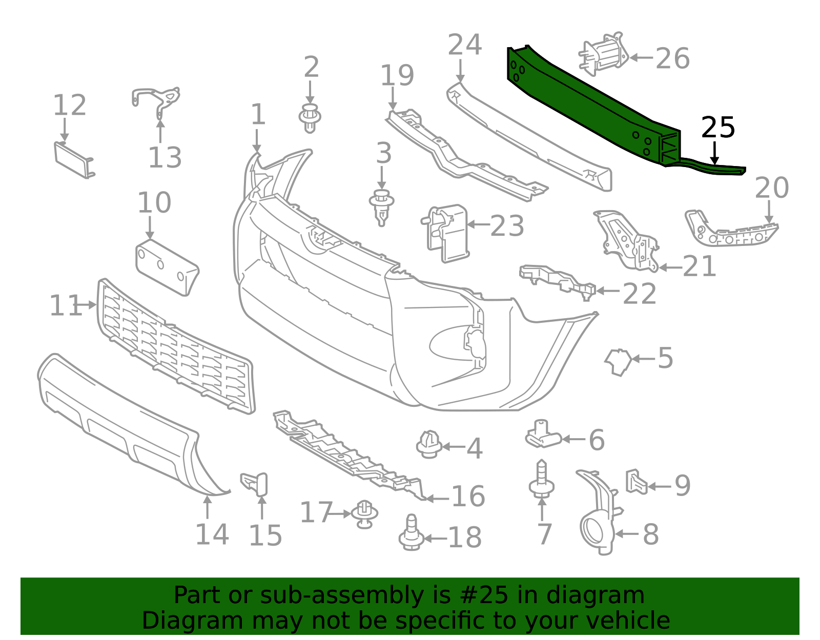 Genuine Official Toyota Bumper Impact Bar (Front) part# 52021-35140 for ...